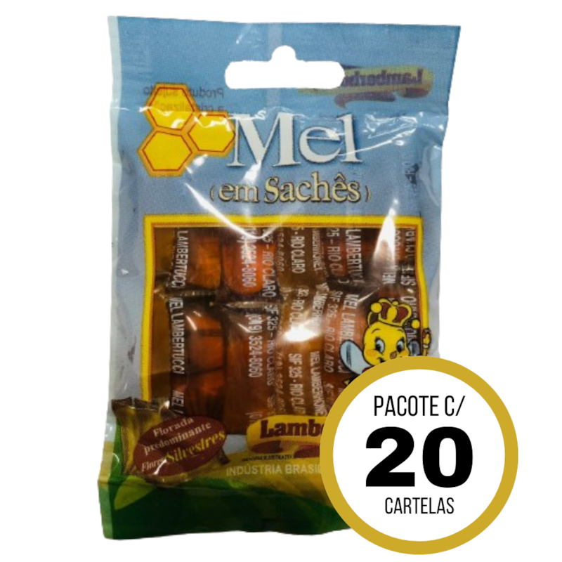 Mel em Sachê Flores Silvestres 20 Cartelas com 12 unidades de 3.5g ...